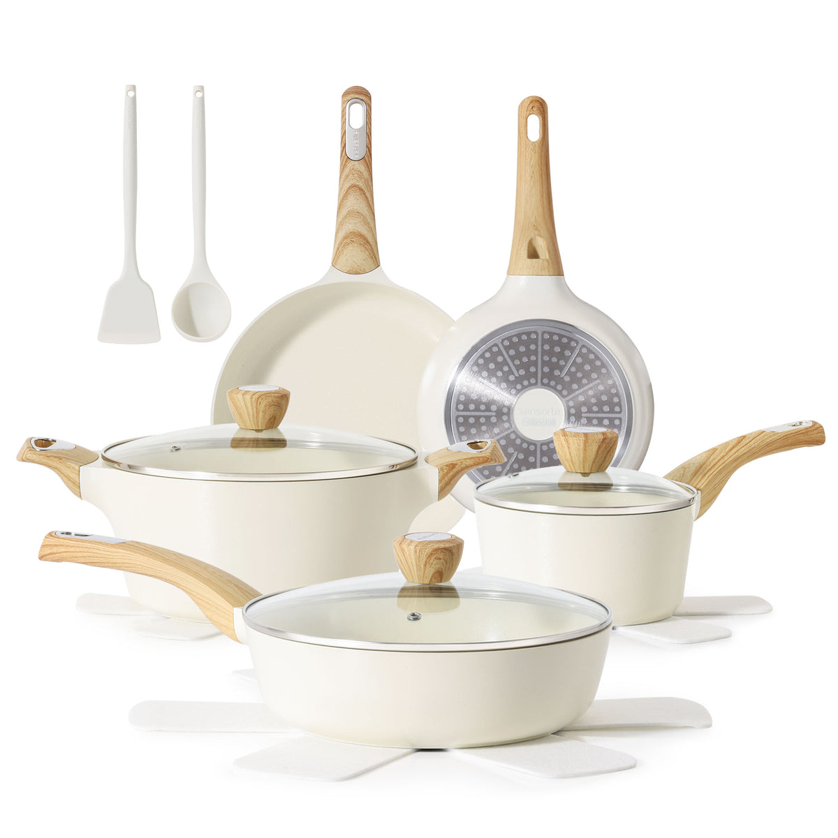SENSARTE Ceramic Cookware Sets, Pots and Pans Set Non stick, 14-Piece